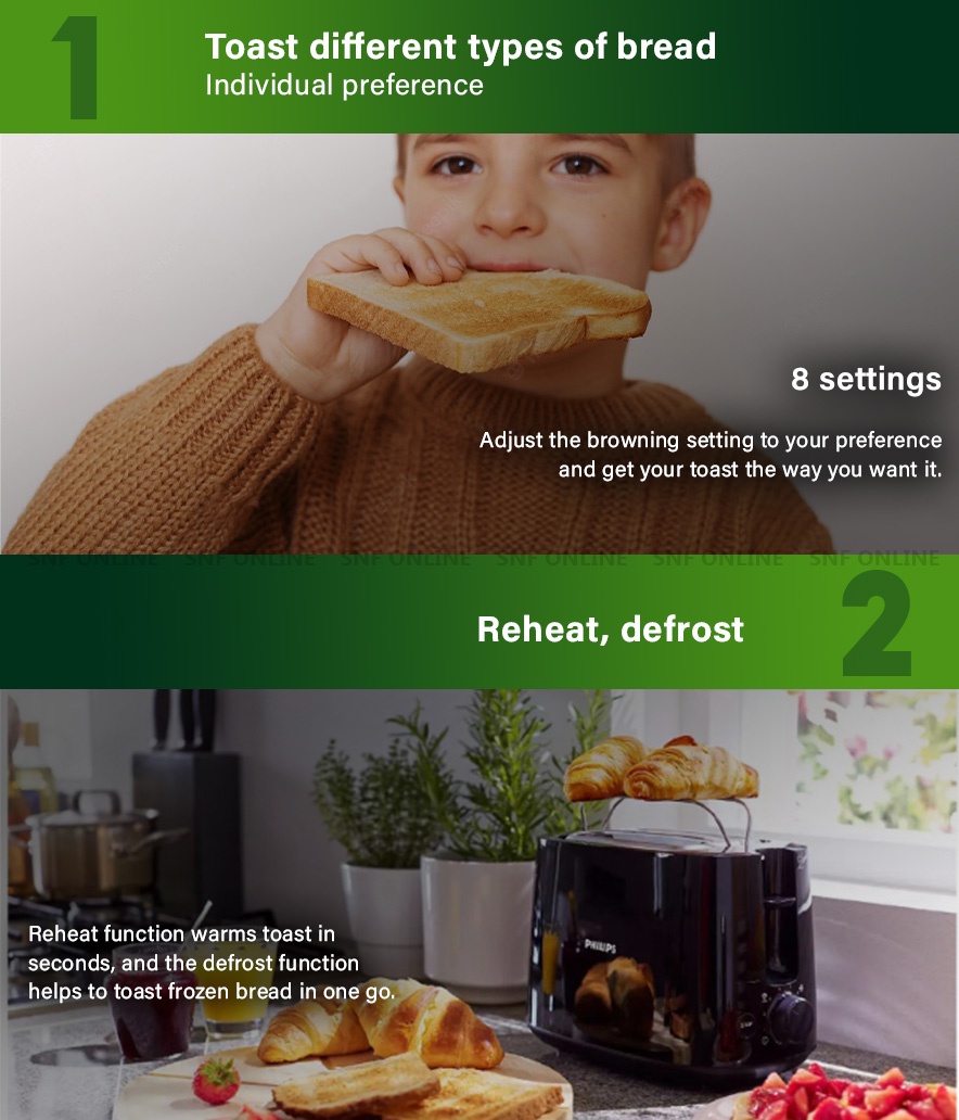 PHILIPS Pembakar Roti Daily Collection Toaster 2 Slot HD2581 HD2581/91 ...