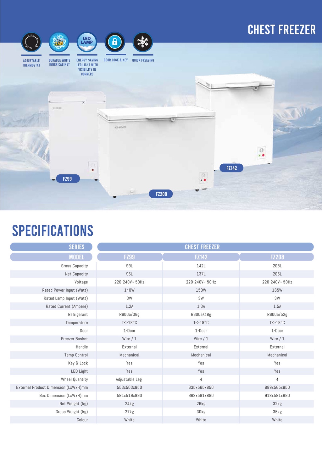 Khind Chest Freezer (99 L) FZ99 FZ-99 | Shopee Malaysia