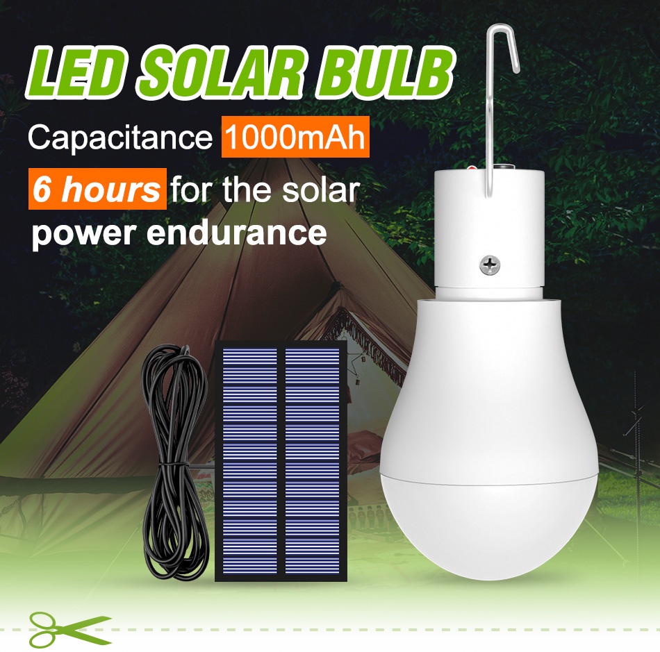 LED Solar Bulb Outdoor Camping Lamp Garden 15W Rechargeable Charge ...