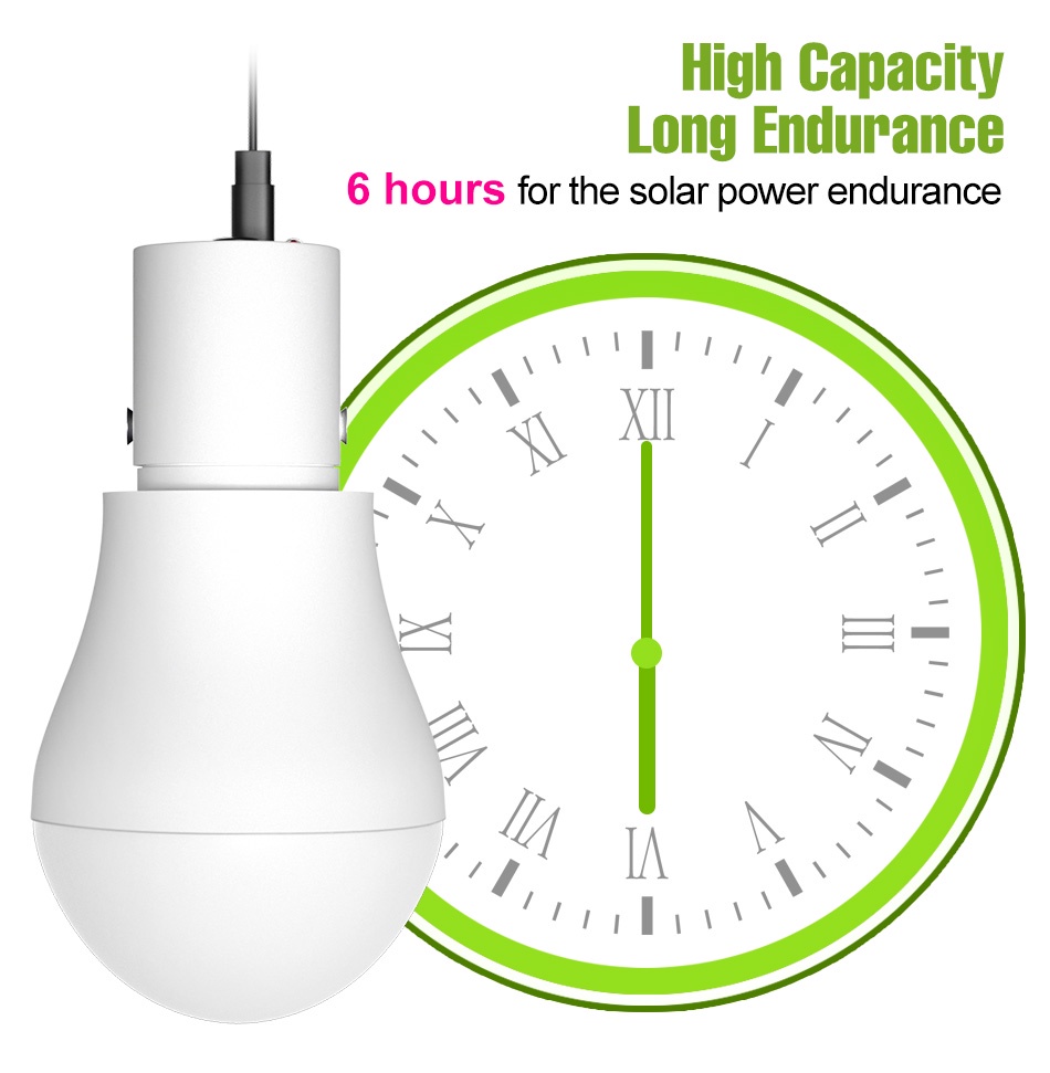 LED Solar Bulb Outdoor Camping Lamp Garden 15W Rechargeable Charge ...