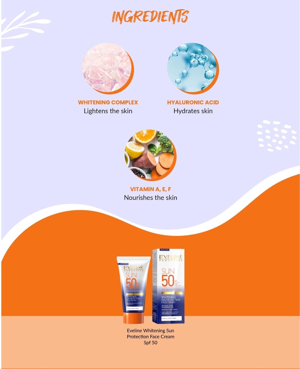 Magicboo Eveline Whitening Sun Protection Face Cream SPF50 - 50ml ...
