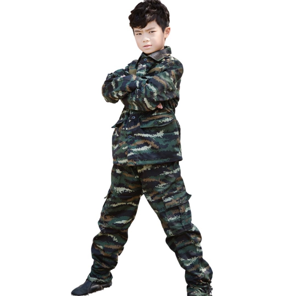 Kids Soldier Costume Police Uniform Role Play Army Camouflage Halloween ...