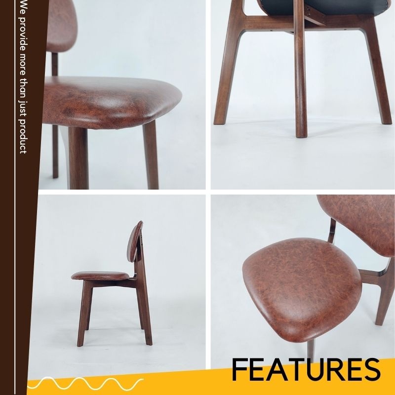 Scandinavian Designer Wooden Chair- Belinda/ Solid Rubber wood / fabric ...