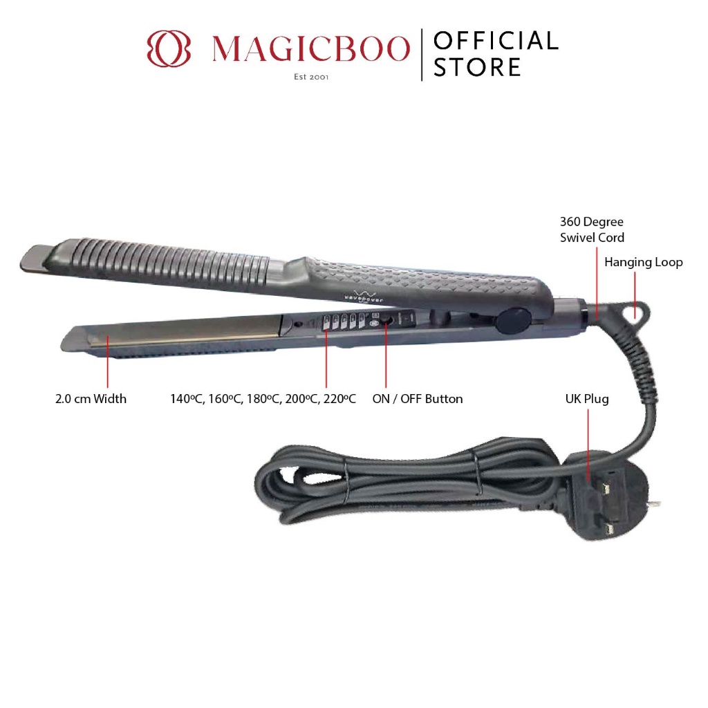 Magicboo Wave Power WP-109 2 in 1 Hair Straightener & Curler (W:2CM ...