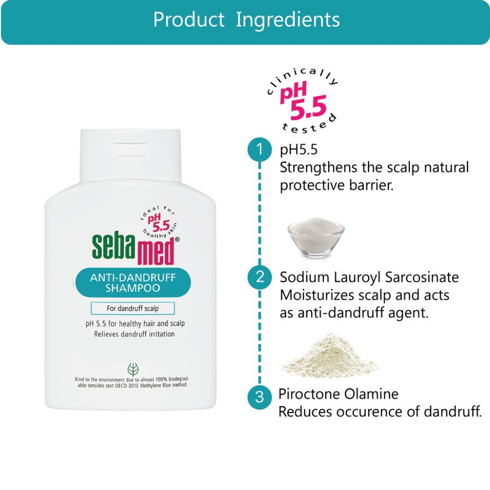 Sebamed Anti-Dandruff Shampoo (200ml) For oily hair and dandruff-prone ...