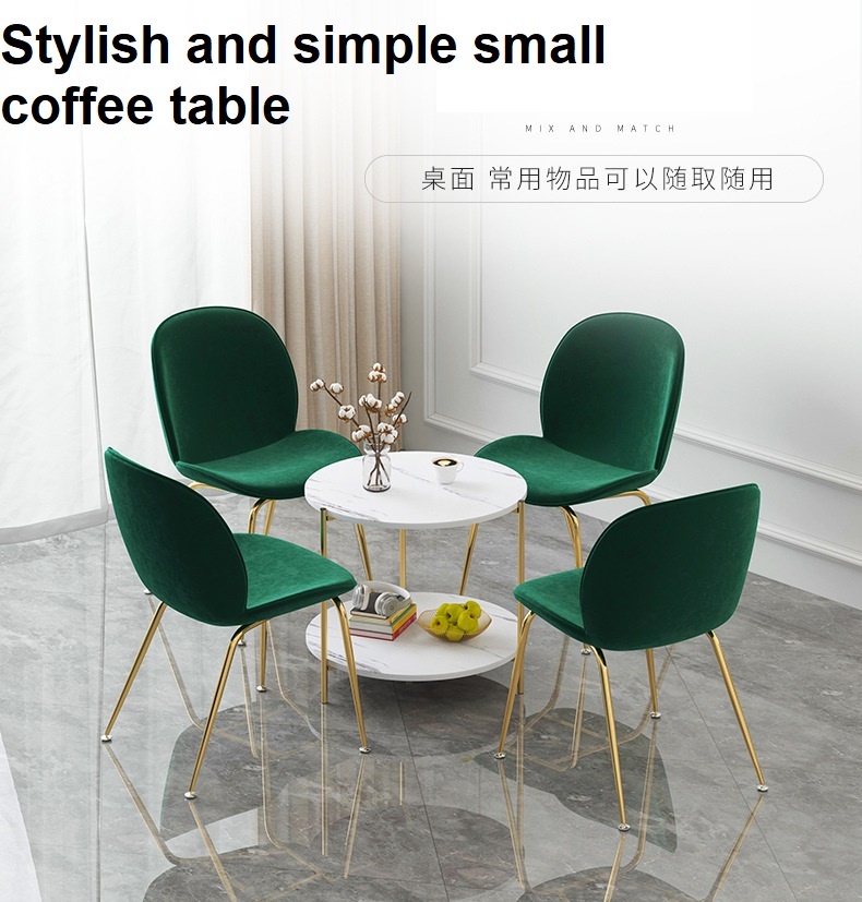 MIZONA Minimalist Premier Quality Small Round Table Nordic 2 Layer ...
