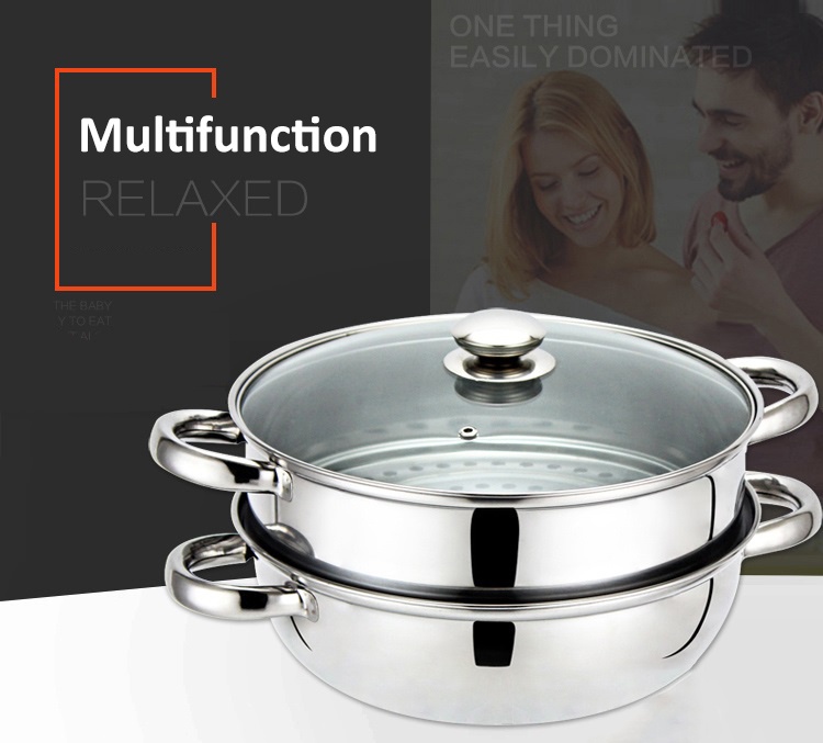 MIZONA 28cm 2 Tiers Multipurpose Stainless Steel Steamer Pot Set (CW-7123) | Shopee Malaysia