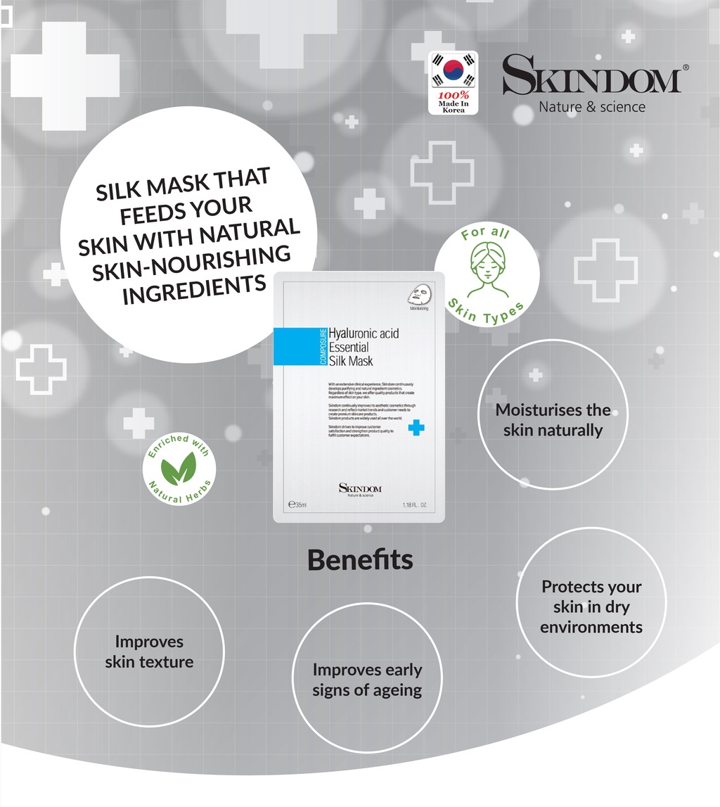 Magicboo Skindom Hyaluronic Acid Essential Silk Mask (35ml) | Shopee ...