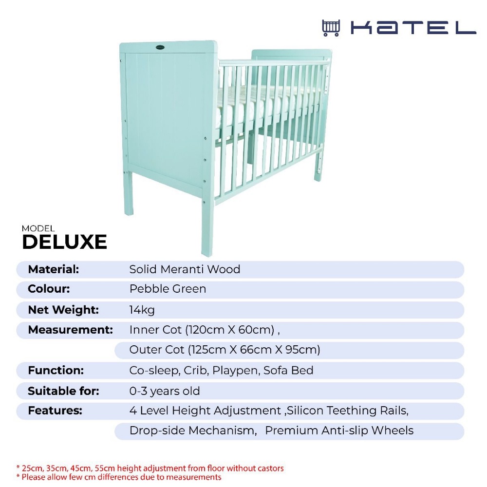 Katel Deluxe & Supreme Baby Cot for 0-3 Years Old & 0-7 Years Old ...