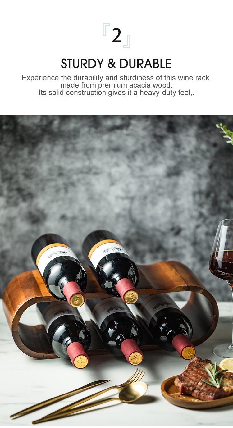 APPKER Wine Storage Rack Stand Wooden Wine Rack Acacia Wine Bottle Rack ...