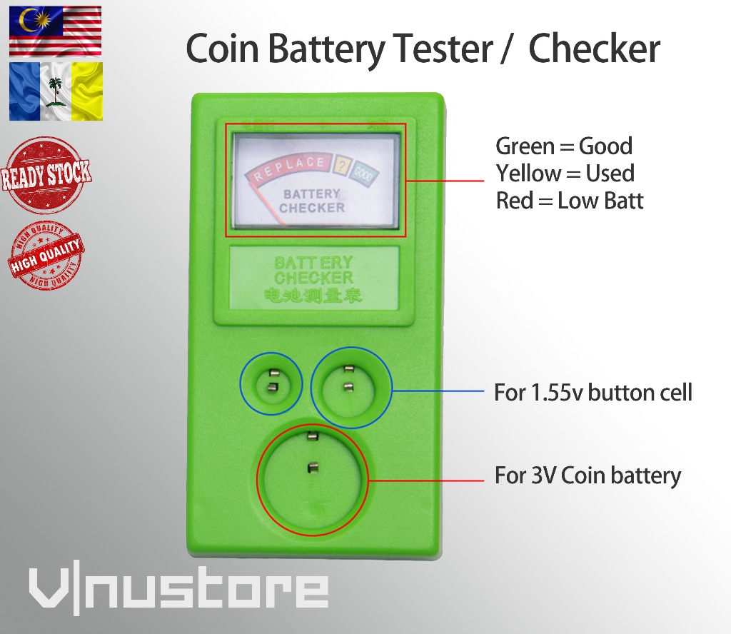 Coin Battery Tester | Checker | 3V 1.55V | Button Cell | Shopee Malaysia
