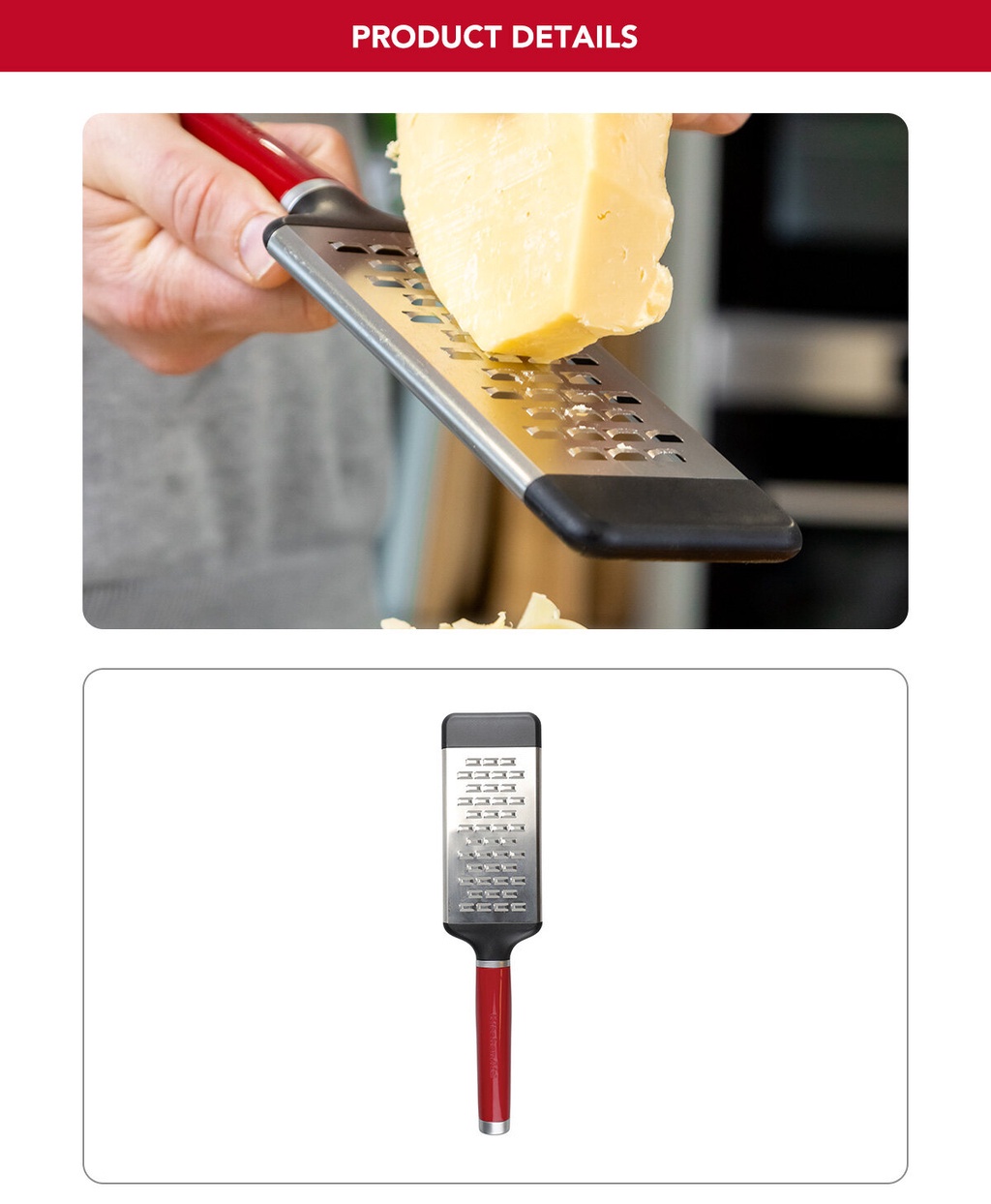 KitchenAid Stainless Steel Etched Cheese Grater - Empire Red / Onyx ...