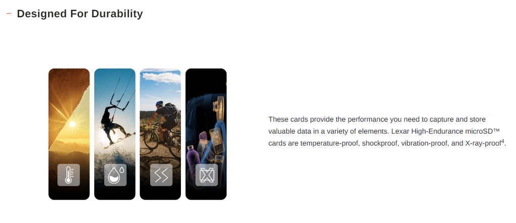 Lexar 32GB/64GB/128GB High-Endurance microSDHC/microSDXC UHS-I Card ...