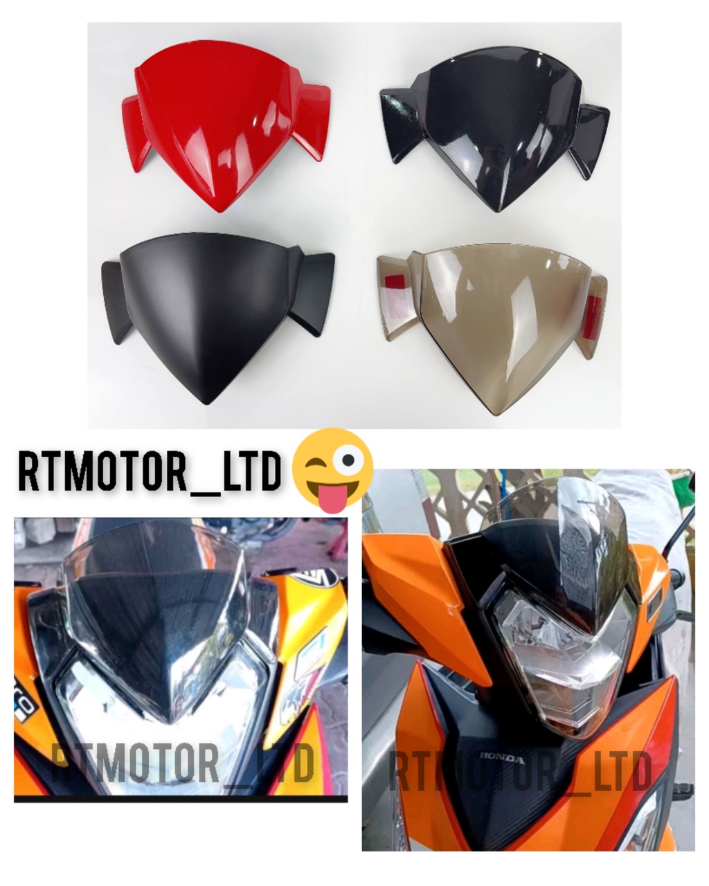 HONDA RS150 V1 VISOR COWLING HEAD LAMP WINDSHIELD COWLING CAP | Shopee ...
