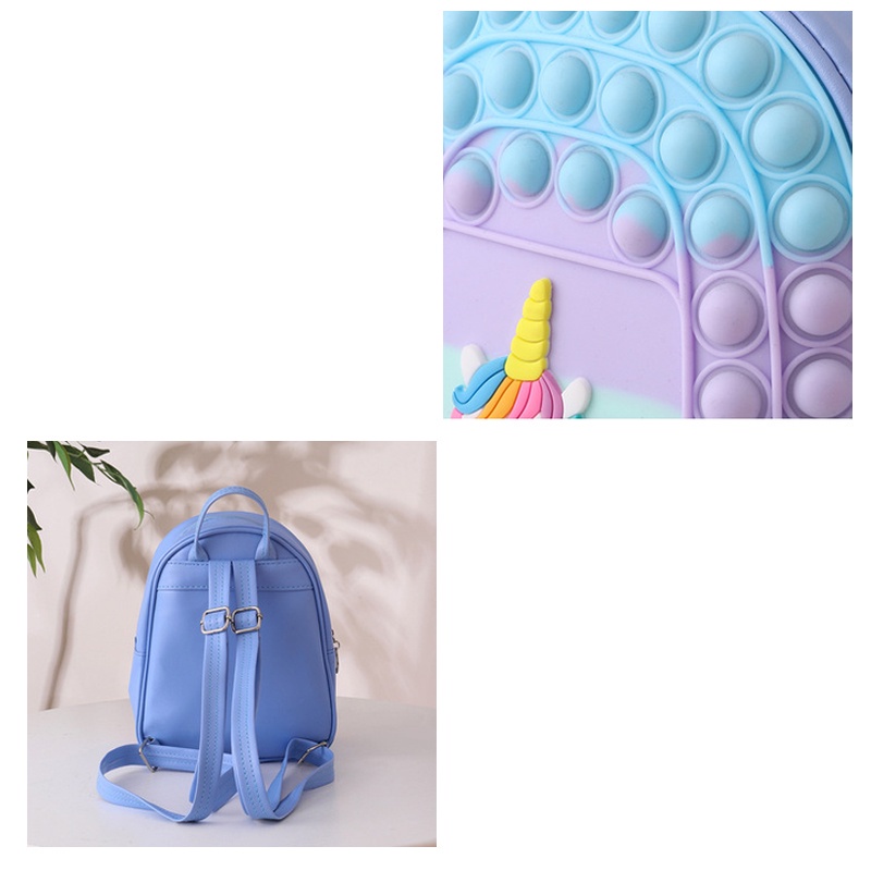 SANCY Pop It Small Backpack Fidget Toy Unicorn Peripheral Poppy Time ...