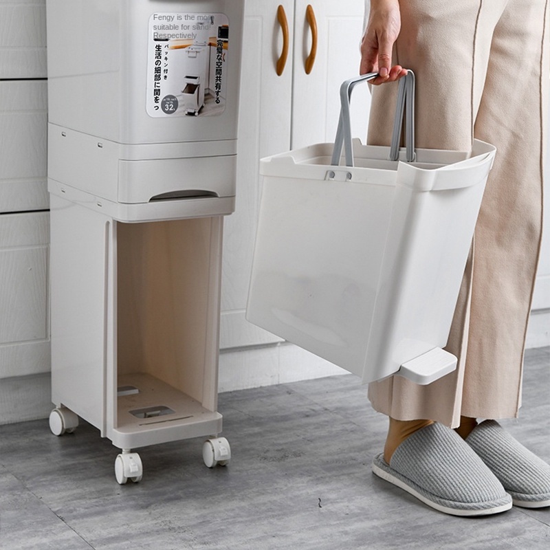 Teemo 29L/32L Movable Dustbin Large Capacity Recycle Rubbish Bin ...