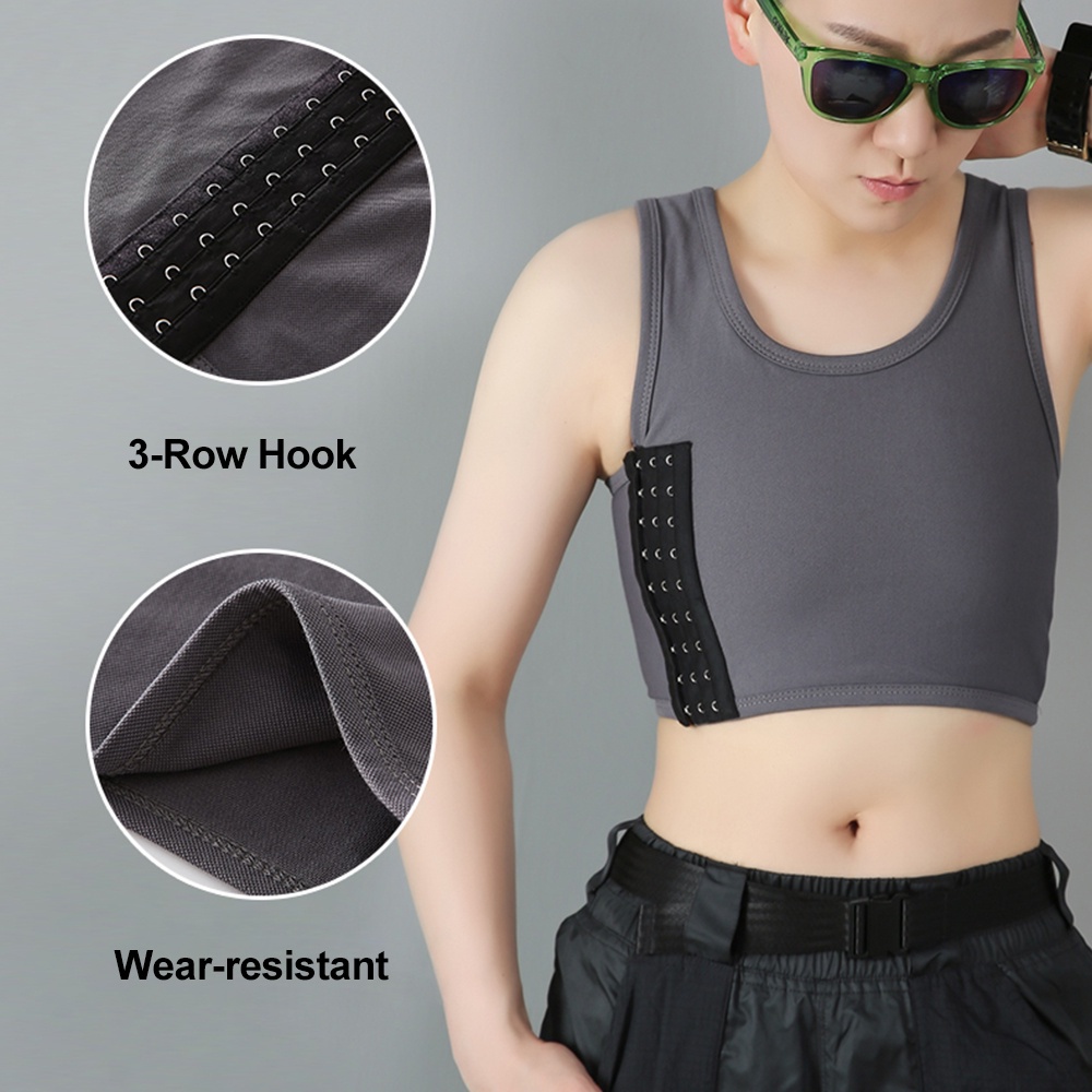 Short Buckle Breast Binder Breathable Non Bandage Chest Binder 3 Colors ...