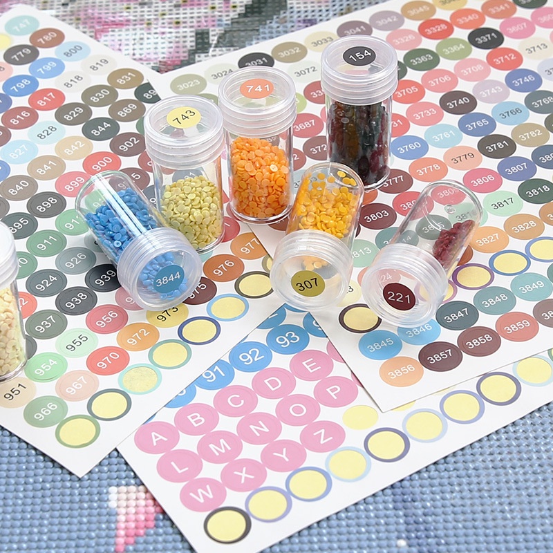 DOBUR | Diamond painting DMC color card sticker number sticker round ...