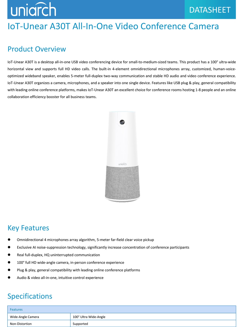 UNV IoT-Unear A30T All-in-one Video Conference Camera Uniview IoT-Unear ...