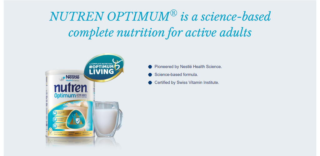 NESTLE Nutren Optimum Active Adult Compete Nutrition 800g I Vanilla ...