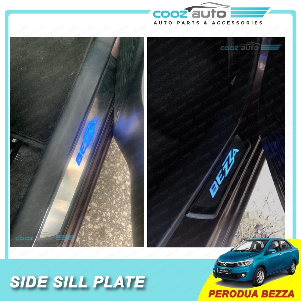 Perodua Bezza 2016 - 2025 Blue LED Door Side Sill Step Plate Socket ...