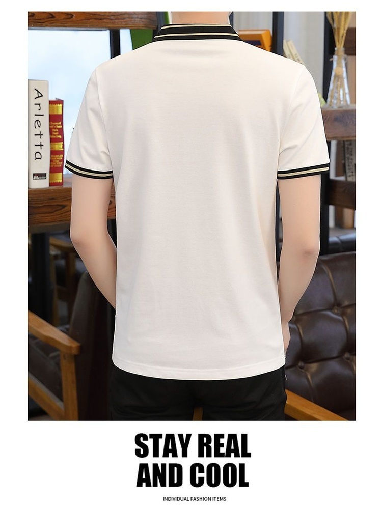 Men'S Polo Shirt Trendy Lapel Design Baju Lelaki Berkolar | Shopee Malaysia