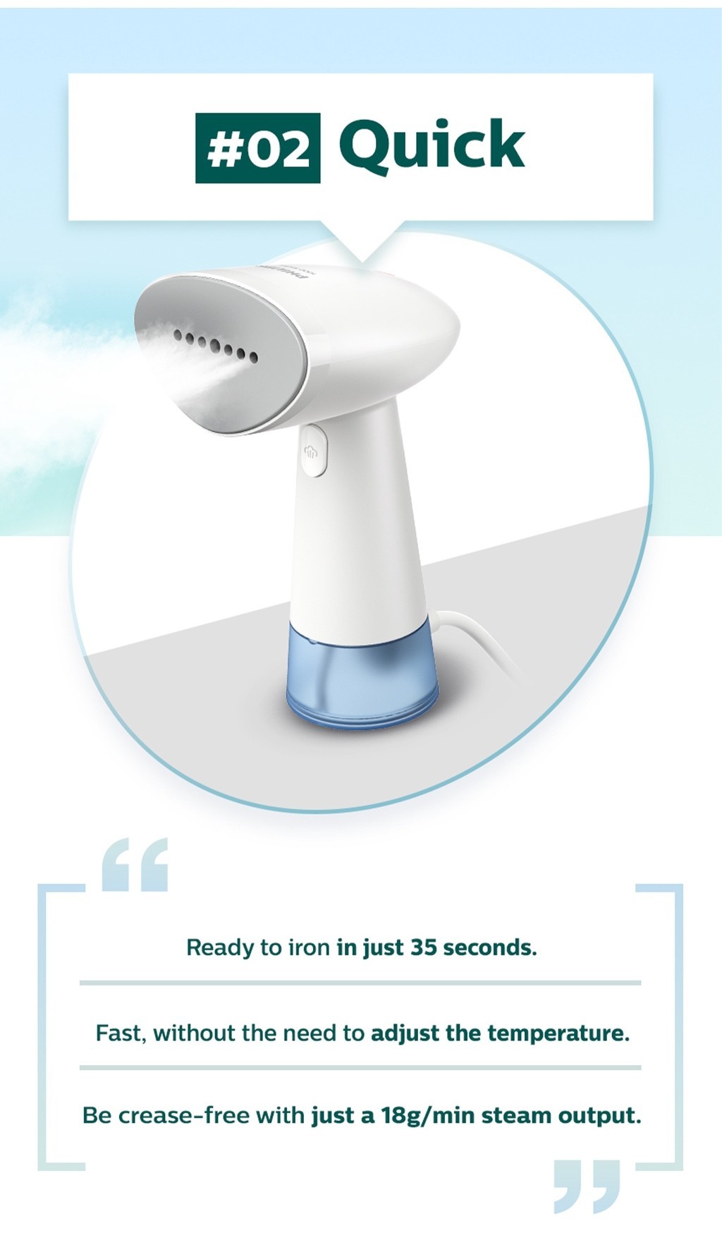 Philips Handheld Garment Steamer STH1000/STH1000/16 | Shopee Malaysia