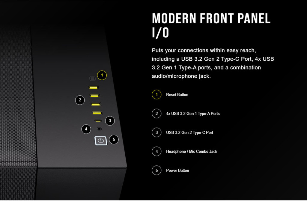 CORSAIR 6500D AIRFLOW Mid-Tower Dual Chamber PC Case - Black / White ...