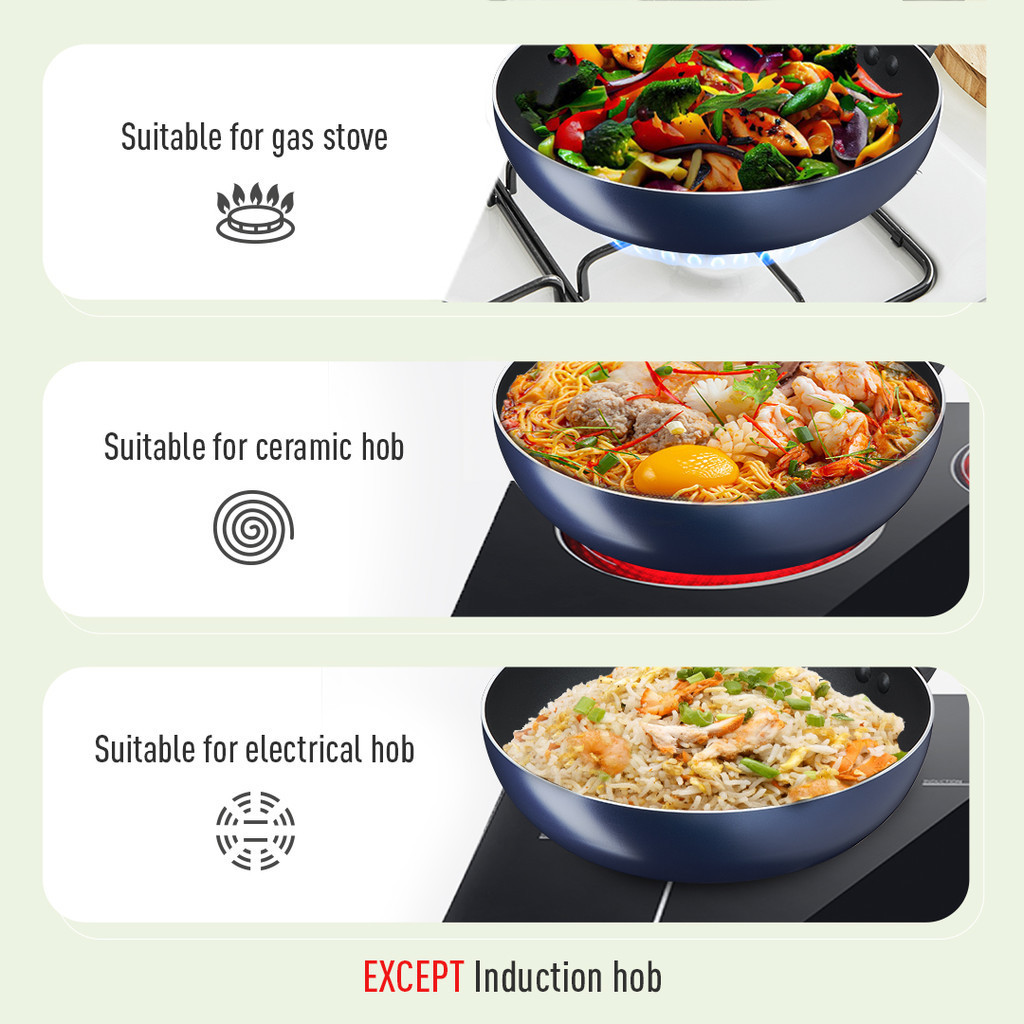 Tefal Clear Cook 3pcs set (Frypan 26cm + Wokpan 28cm + Small spatula ...