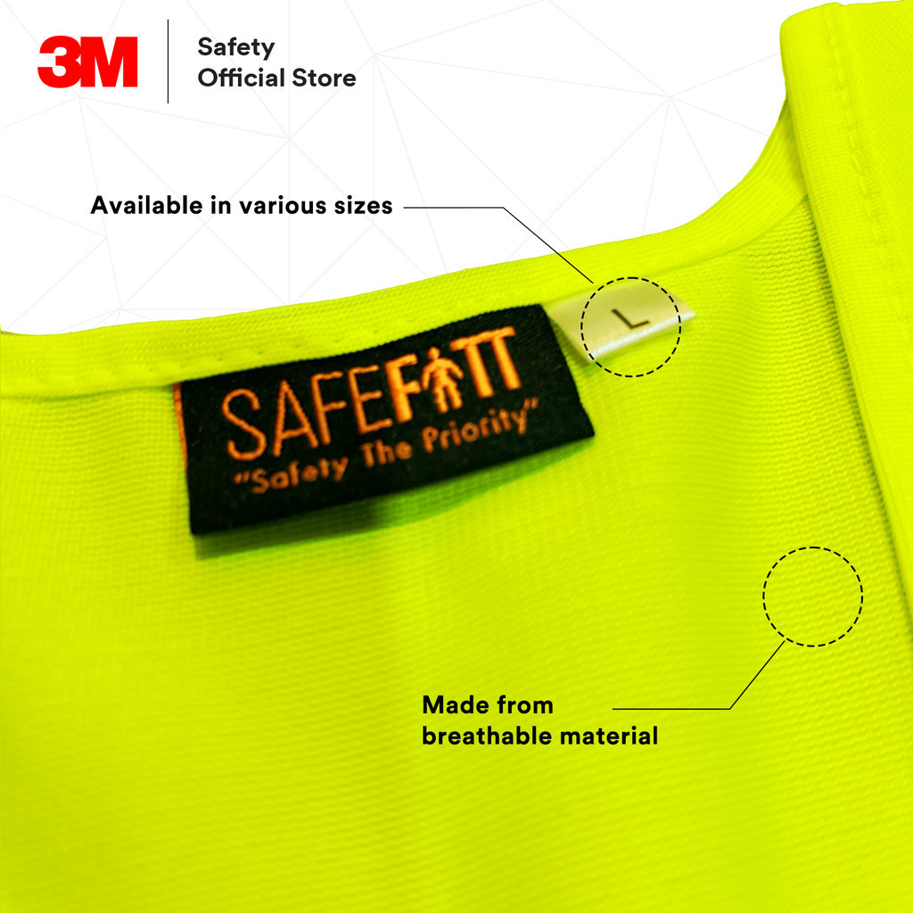 SafeFitt Safety Vest featuring 3M™ Scotchlite Reflective Stripe 8910 ...