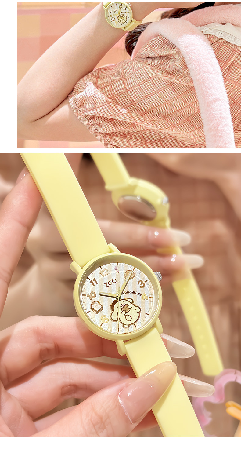 ZGO x Sanrio PompomPurin Children's Watch Student Waterproof Cartoon ...