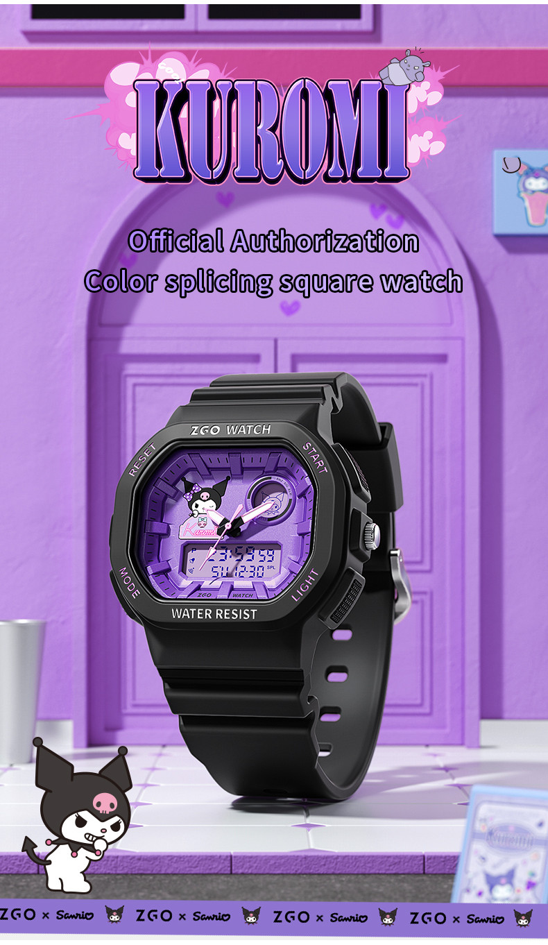 ZGO x Sanrio Watch Kuromi Dual Display Electronic Watch Children ...