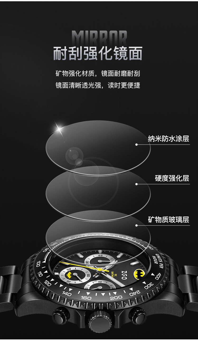 ZGO x Warner DC Batman Men's Watch Business Trend High-End Waterproof ...