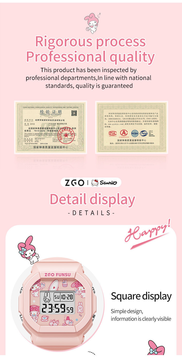 【Hot items】ZGO x Sanrio Mymelody Jam Tangan budak perempuan Kids Boys ...
