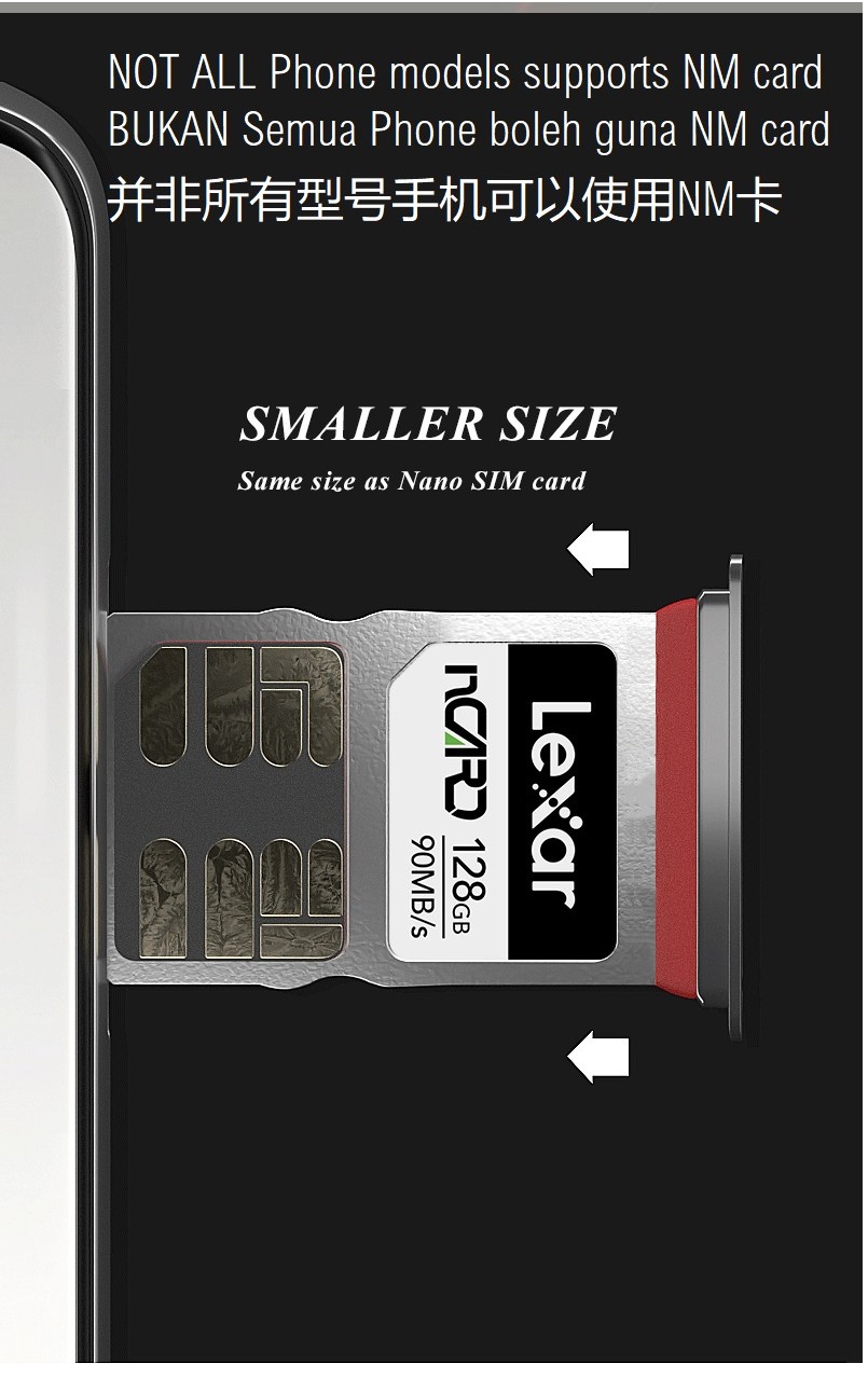 100% Ori original Genuine Lexar nCARD Nano Memory Card for HUAWEI 64GB ...