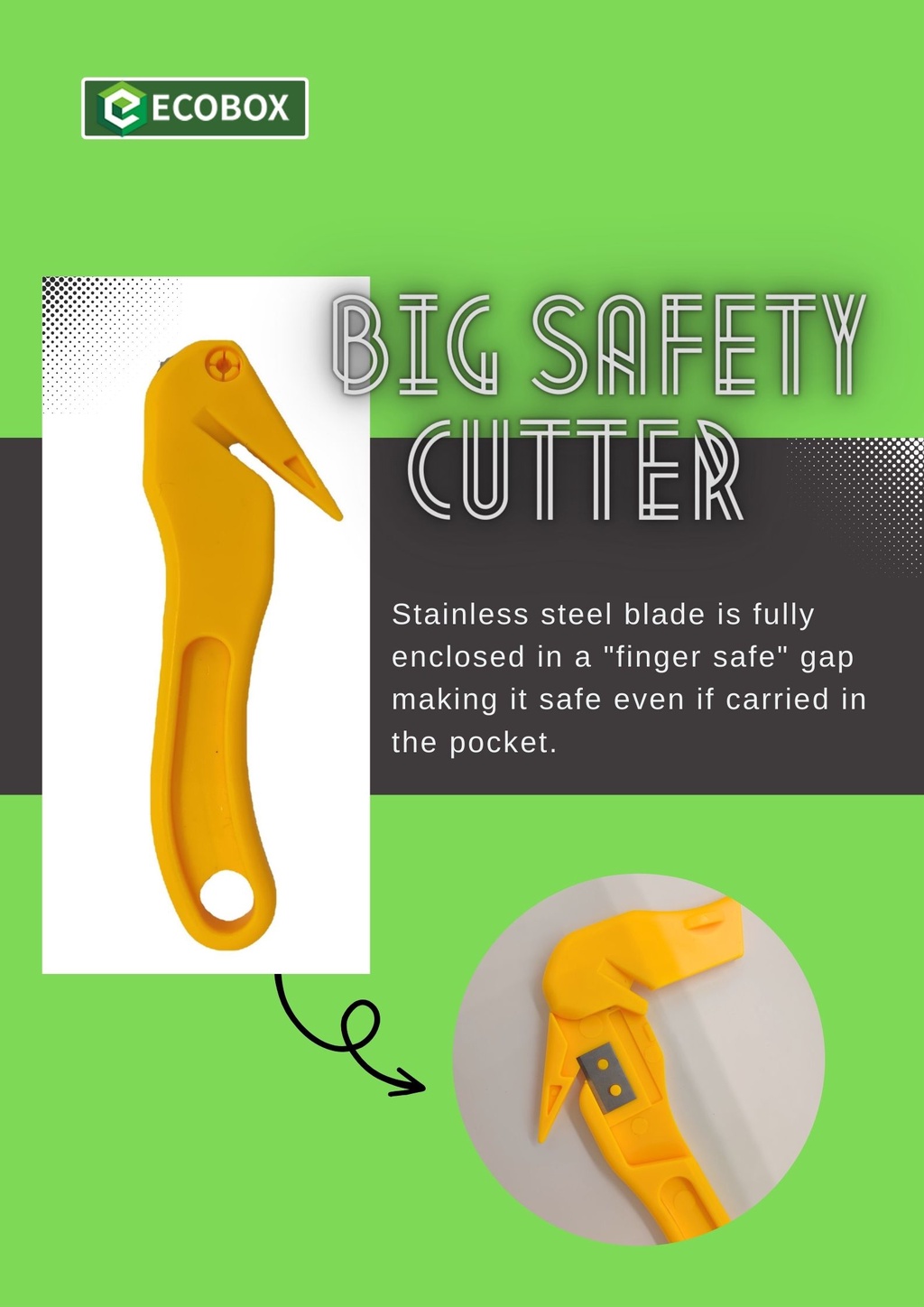 EcoBox-Safety Cutter Steel Hook Blades Multipurpose Safety Wrap ...