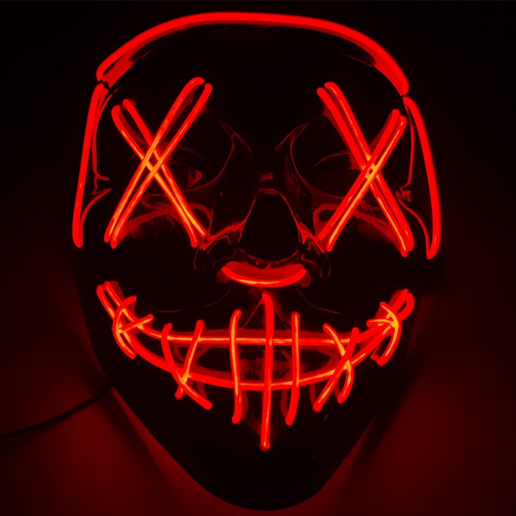Neon LED Skull Mask Light Up Festival Halloween Christmas New Year ...