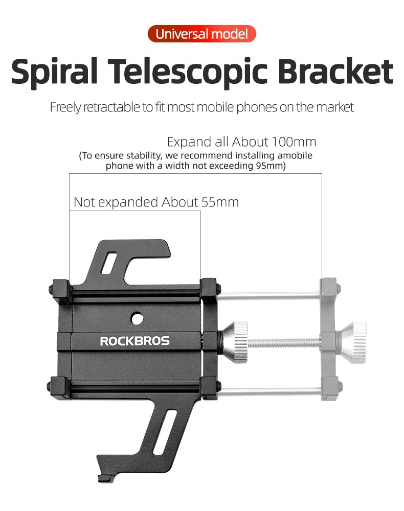 【MY Delivery】ROCKBROS 360 Rotation Bike Adjustable Aluminium Alloy Phone Holder | Shopee Malaysia