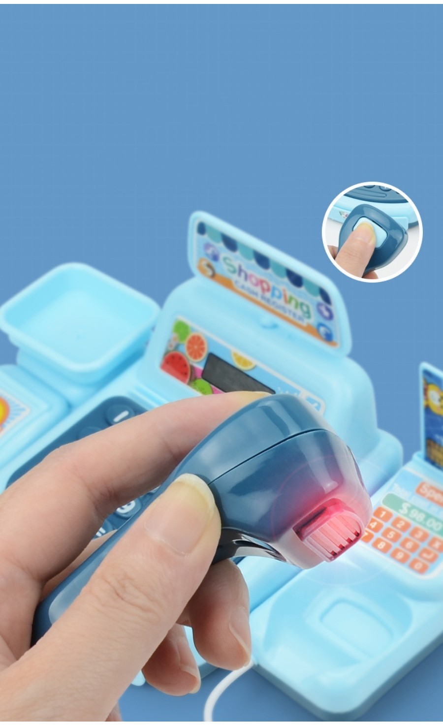 CASHIER MACHINE TOYS PRETEND PLAY SET SUPERMARKET CASH REGISTER CASHER ...