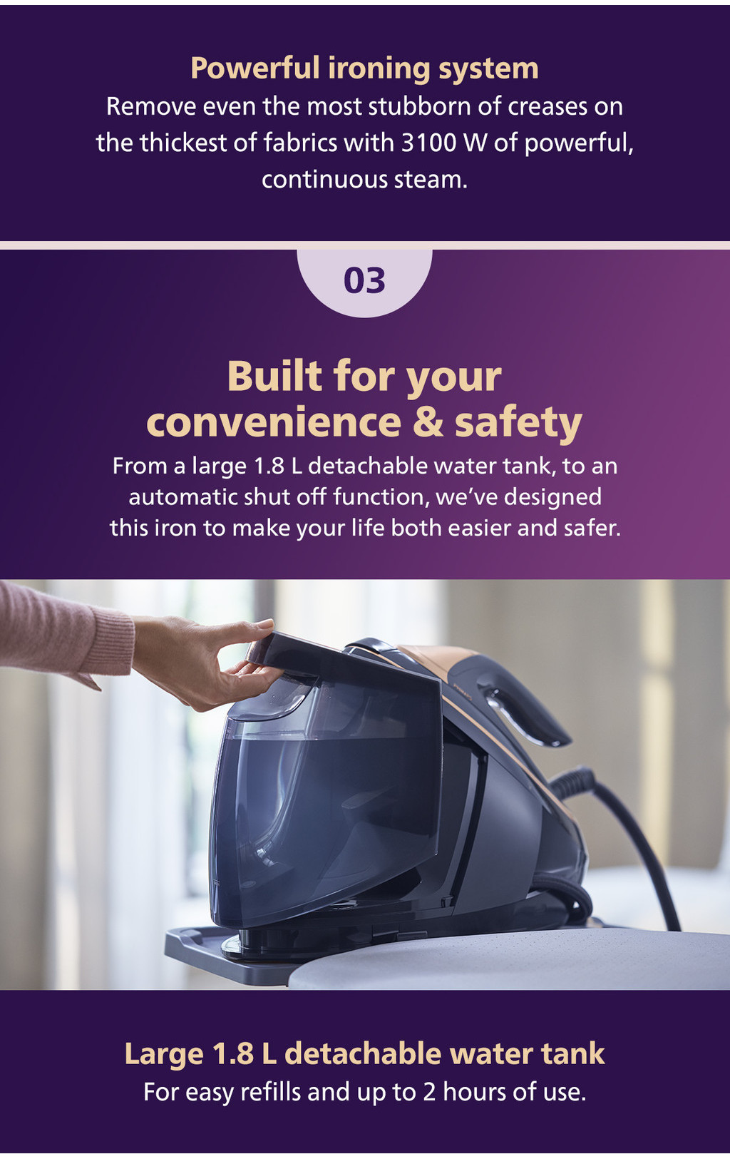 Philips PSG9050 | Steam Generator Iron | Smart, Powerful, Compact ...