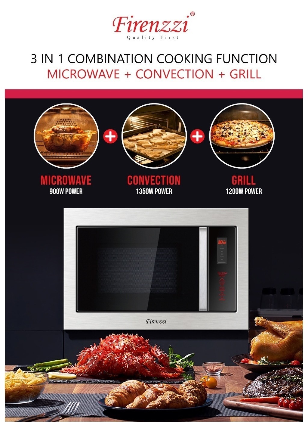 (Deliver By Own Lorry) Firenzzi FBW-3100 31L 1350W Microwave Convection ...