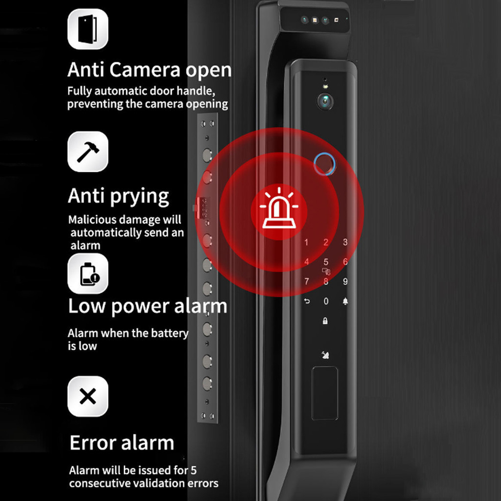 Novalock NDM 9802 V-PRO SMART DIGITAL DOOR LOCK (Face Recognition, Door ...