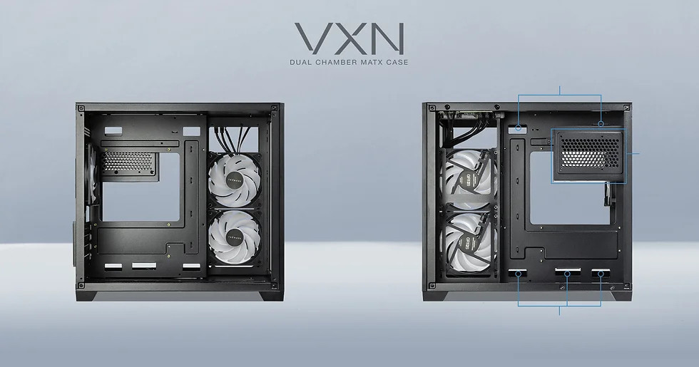 TECWARE VXN EVO OMNI / VXN V2 TG ARGB COMPACT CHAMBER MATX CASING BLACK ...