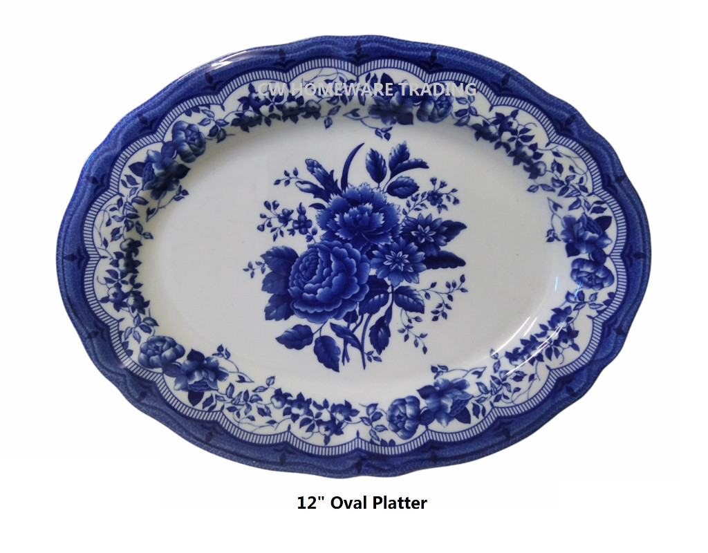 Claytan 403B Victoria Blue- 12“ Pinggan Leper Oval | Pinggan Bujur ...