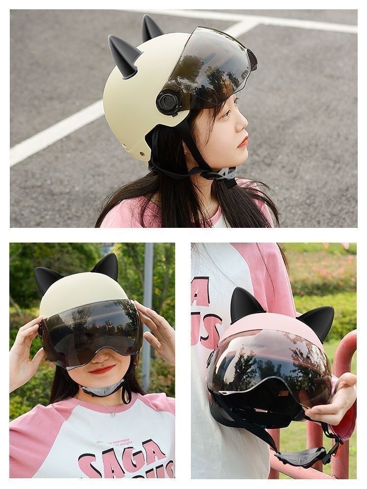3C Adult Cute Safety Helmet Electric Car Female Helmet Motorcycle Men's ...