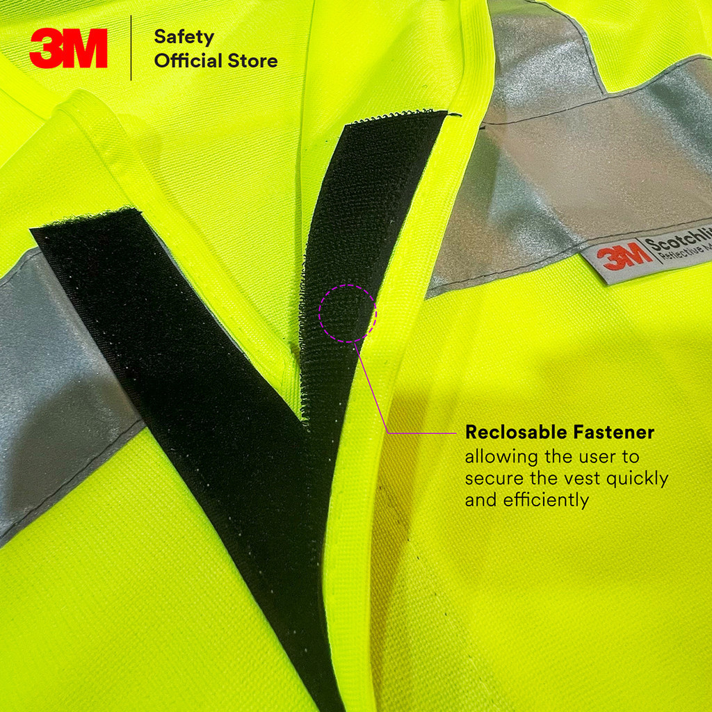 SafeFitt Safety Vest featuring 3M™ Scotchlite Reflective Stripe 8910/ Day and Night Use/ Yellow ...