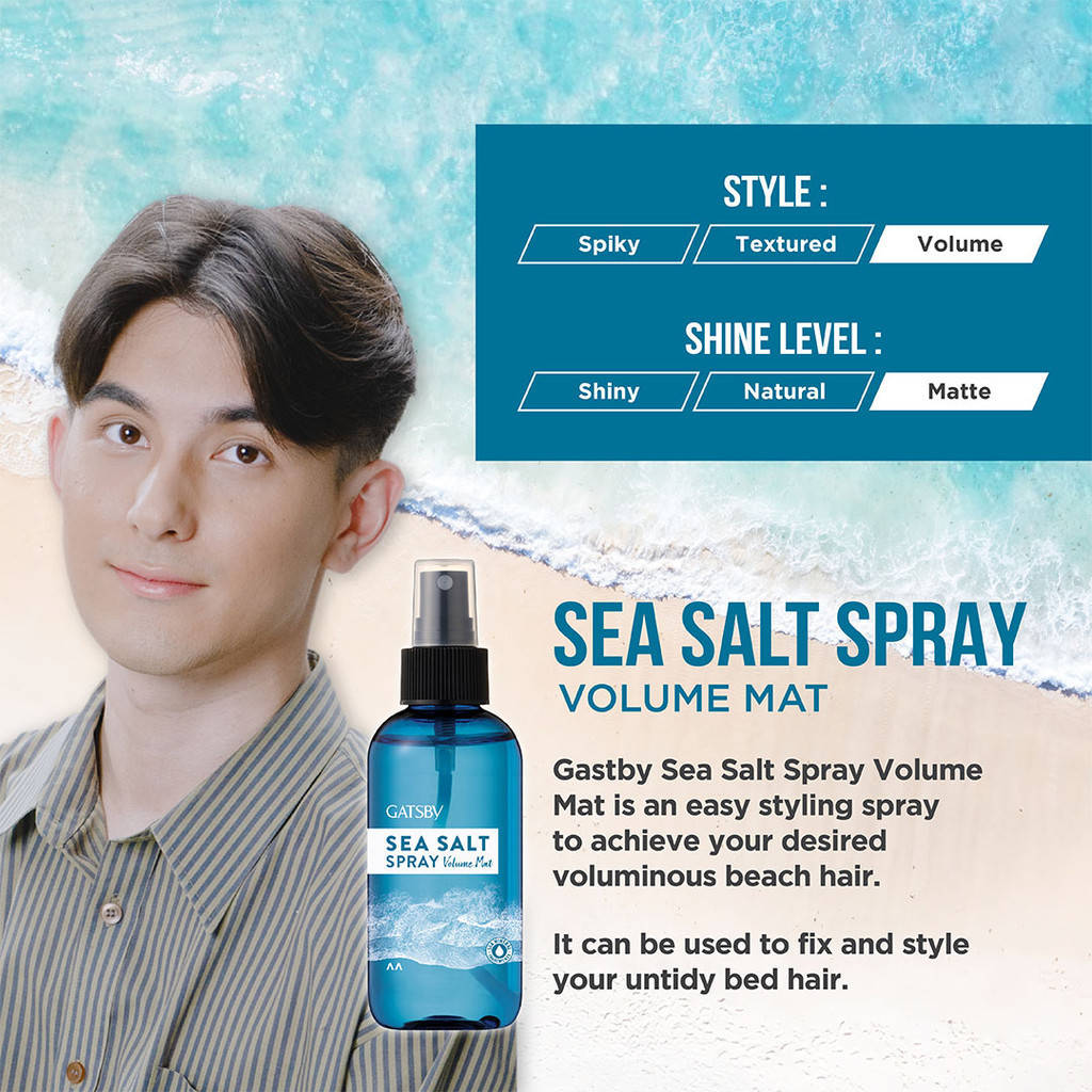 GATSBY Sea Salt Spray Volume Mat 145ml | Shopee Malaysia