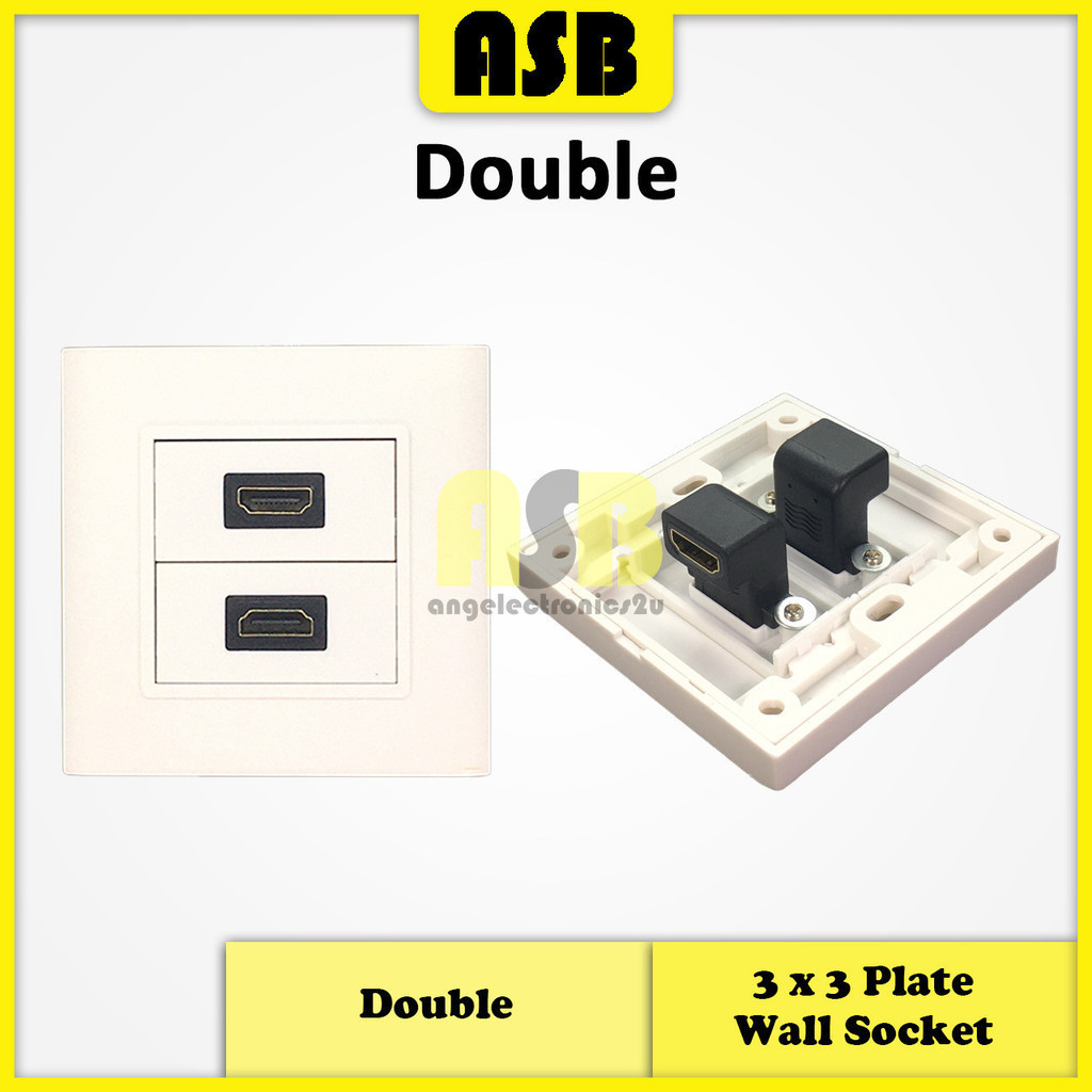 (1pc) HDMI VGA 3x3 Plate Wall Socket ( Single / Double / HDMI & VGA ...