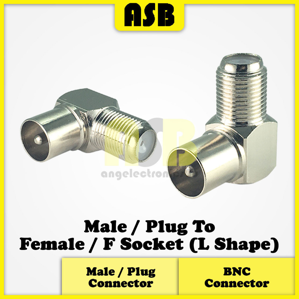 (1pc) CCTV BNC Male / Female Connector ( Plug / Socket / L Shape ...