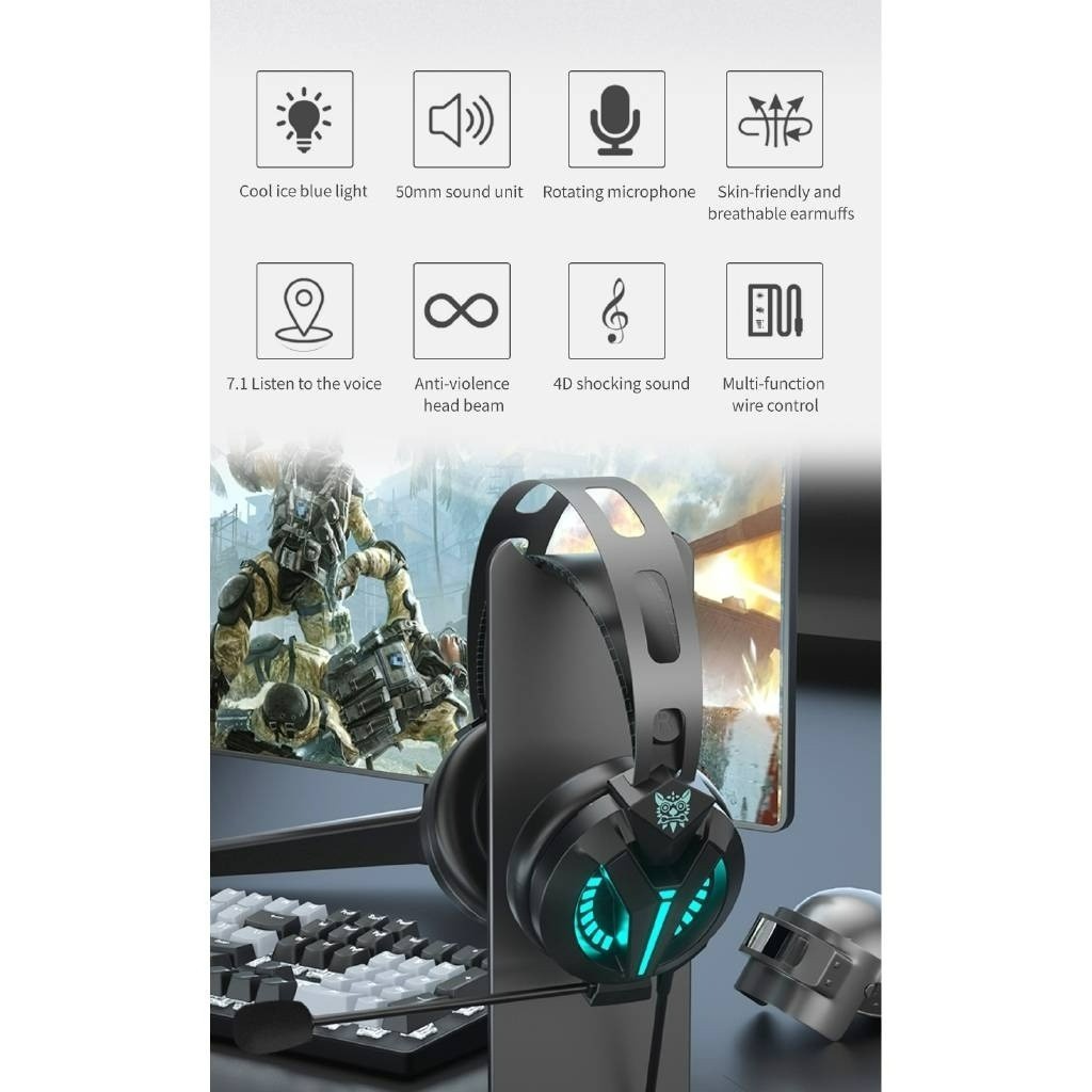 ONIKUMA COMBATWING M180 Pro Professional Headset Gaming Wired Stereo ...